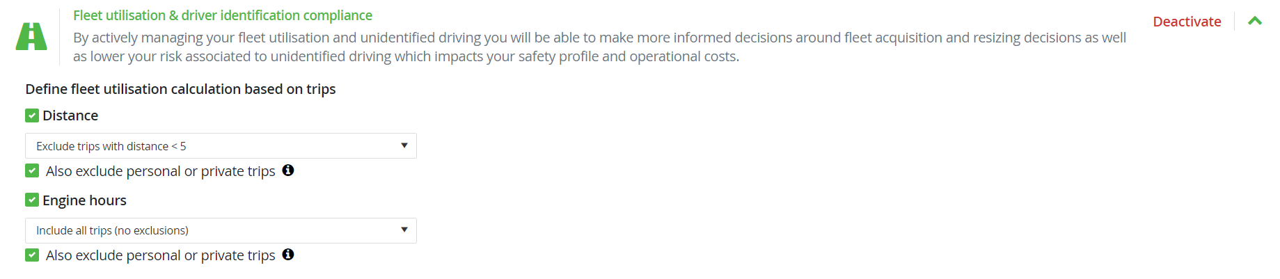 Enable the fleet utilization dashboard chart – Powerfleet Knowledge