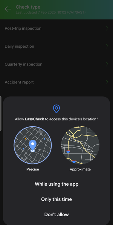 Why does EasyCheck require my location details? – Powerfleet Knowledge