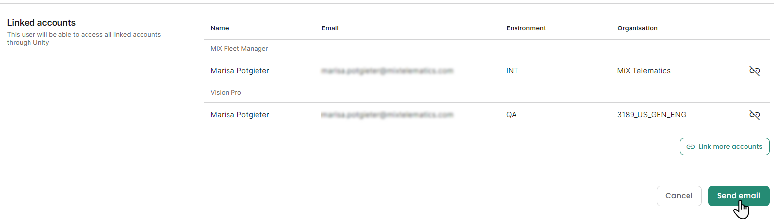 Edit Unity user account – Powerfleet Knowledge