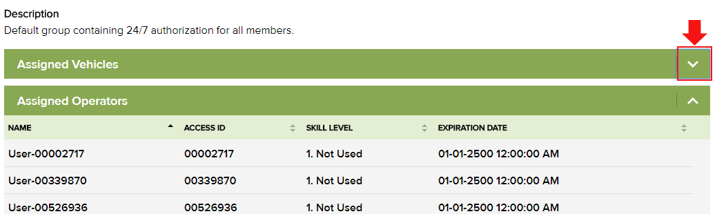 Group detail screen - overview – Powerfleet Knowledge