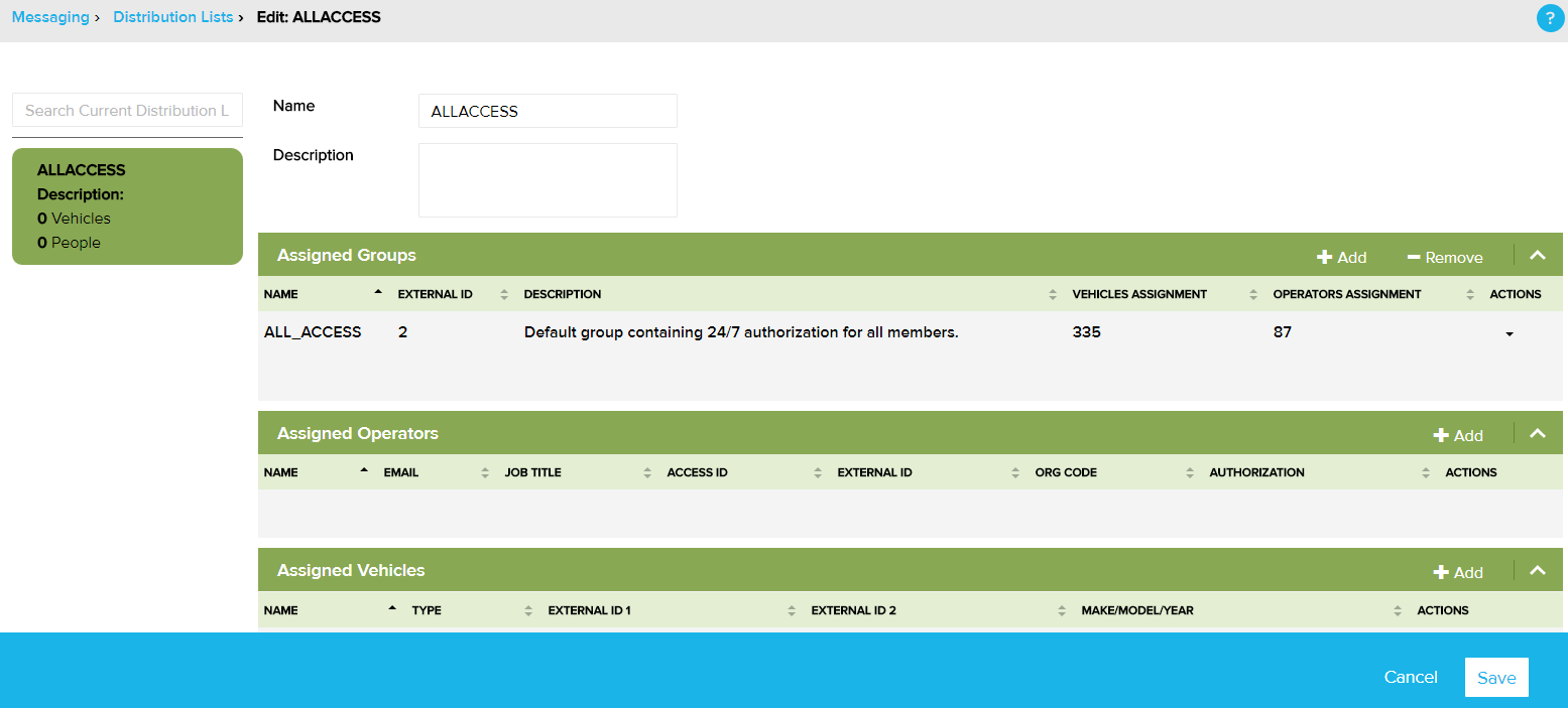 Edit distribution list – Powerfleet Knowledge