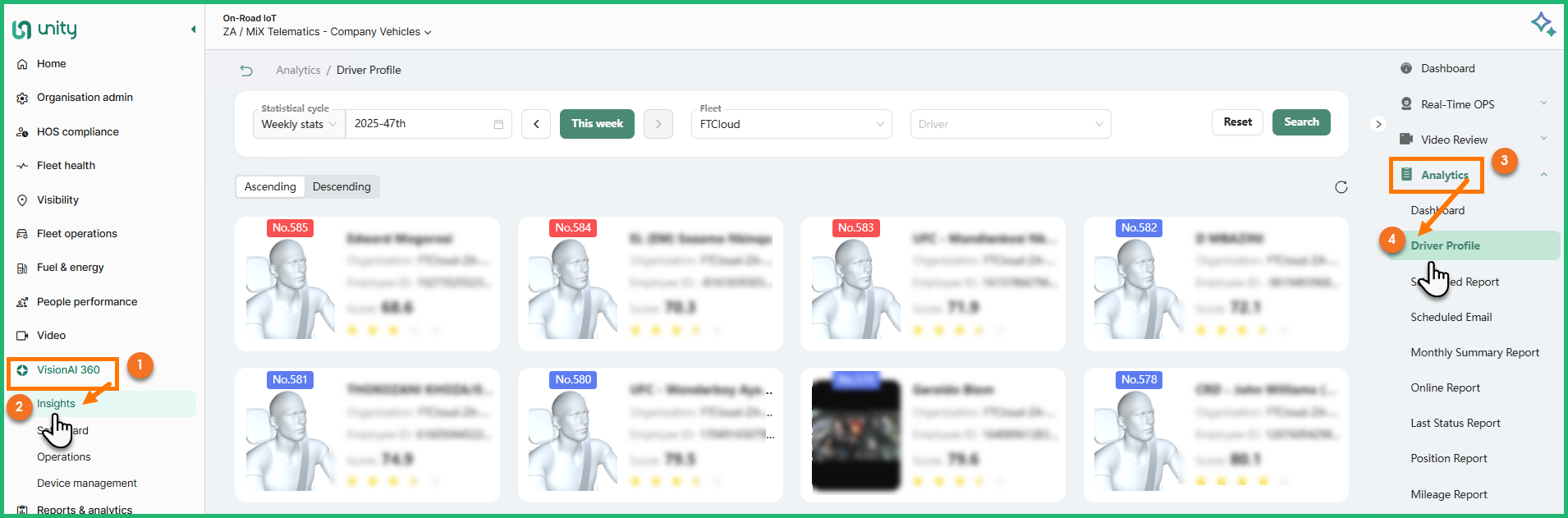VisionAI 360 View driver profile – Powerfleet Knowledge